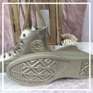 Converse | Shoes | Converse Metallic Gold Canvas Hightops New | Poshmark
